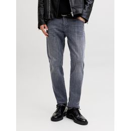 Jack & Jones Comfort-fit-Jeans JACK & JONES "JJIMIKE JJFOX NOOS", Herren, Gr. 30, L&auml;nge 34, blau denim, Denim/Jeans, Obermaterial: 98% Baumwolle, 2% Elasthan, Abriebeffekte, comfort fit kn&ouml;chellang, Jeans Comfort-fit-Jeans