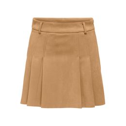 Minirock Only "ONLSTINA LIFE HW FAUX SUEDE SKIRT PNT", Damen, Gr. L (40), toasted coconut, Web, Obermaterial: 95% Polyester, 5% Elasthan, unifarben, kurz, R&ouml;cke Minirock