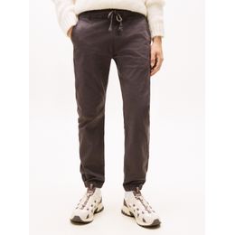 Jogger Pants Tommy Jeans "TJM SCANTON COTTON CANVAS", Herren, Gr. L, N-Gr, washed schwarz, Web, Obermaterial: 97% Baumwolle, 3% Elasthan, Hosen Jogger Pants, mit elastischem Bund