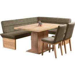 Eckbankgruppe OTTO HOME "Beluna + Cross Essecke Sitzgruppe Eckbank K&uuml;chenbank BESTSELLER", braun (cappuccino), B:210cm H:89cm T:169cm, FSC-zertifizierter Holzwerkstoff, FSC-zertifiziertes Massivholz, Polyester, Sitzm&ouml;bel-Sets, Eckbankgruppe, Sitzgruppe Esszimmer St&uuml;hle Tisch und Bank bequem gepolstert