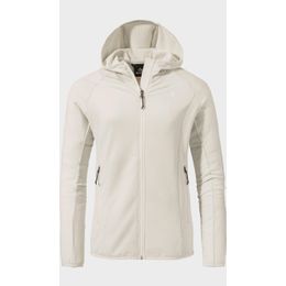 Sch&ouml;ffel Fleecejacke SCH&Ouml;FFEL "Fleece Hoody Style Cascata WMS", Damen, Gr. 36, beige (9040, natur), Oberstoff: 94% Polyester, 6% Elasthan, regular fit, hoch geschlossener Ausschnitt, Jacken Fleecejacke