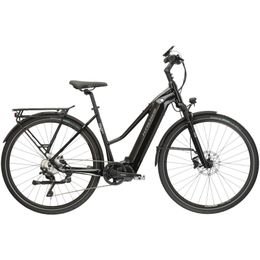 E-Bike KROSS "E-Trekkingrad Trans Hybrid 6.0 28 Zoll schwarz" Gr. 43, schwarz (schwarz, schwarz), Elektrofahrr&auml;der, Damen, 43cm, 28 Zoll (71,12cm), E-Bike, Pedelec, Elektrofahrrad f&uuml;r Damen