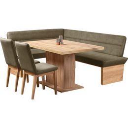 Eckbankgruppe OTTO HOME "Beluna + Cross Essecke Sitzgruppe Eckbank K&uuml;chenbank BESTSELLER", braun (cappuccino), B:210cm H:89cm T:169cm, FSC-zertifizierter Holzwerkstoff, FSC-zertifiziertes Massivholz, Polyester, Sitzm&ouml;bel-Sets, Eckbankgruppe, Sitzgruppe Esszimmer St&uuml;hle Tisch und Bank bequem gepolstert