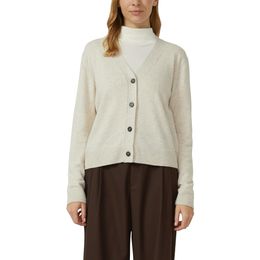 Strickjacke s.Oliver, Damen, Gr. 34, beige melange, Strick, Obermaterial: 40% Polyamid, 40% Viskose, 20% Wolle, unifarben, l&auml;ssig geschnitten h&uuml;ftbedeckend, V-Ausschnitt, B&uuml;ndchen, Strickjacken Strickjacke, mit V-Ausschnitt und Knopfleiste
