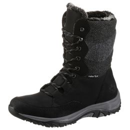 Winterboots Rieker, Damen, Gr. 38, schwarz (schwarz, kombiniert), Lederimitat, Textil, Schuhe Winterboots, mit kuscheligem Warmfutter