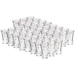 Schnapsglas Van Well "Stamper geeicht mit Rotring Dublino 2 cl + 4cl 48er Set transparent", bunt (transparent), B:5cm H:9cm &Oslash;:5cm, Glas, Trinkgef&auml;&szlig;e, Schnapsglas, Sp&uuml;lmaschinenfest