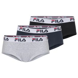 Retro Pants Fila "WOMAN CULOTTE", Damen, Gr. S, schwarz (schwarz navy grau), Obermaterial: 95% Baumwolle, 5% Elasthan. Obermaterial 2: 67% Baumwolle, 28% Polyester, 5% Elasthan, unifarben, k&ouml;rpernah, Unterhosen Retro Pants, elastischer Logobund