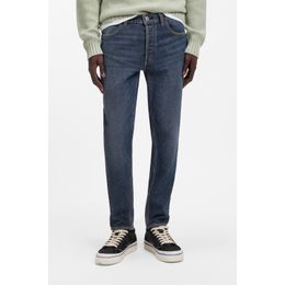 Tapered-fit-Jeans HUGO BLUE "Brody", Herren, Gr. 36, L&auml;nge 32, navy417, Denim/Jeans, Obermaterial: 99% Baumwolle, 1% Elasthan, unifarben, gerade, unten schmal lang, Jeans Tapered-fit-Jeans, mit Stone-washed-Finish