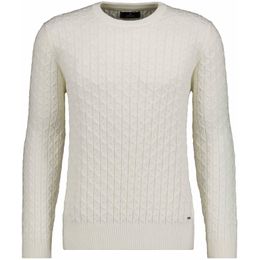 Rundhalspullover Ragman, Herren, Gr. 54, ecru, Strick, 95% Baumwolle 5% Cashmere, Rundhals, Pullover Rundhalspullover