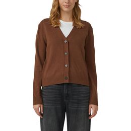 Strickjacke s.Oliver, Damen, Gr. 38, mocha braun, Strick, Obermaterial: 40% Polyamid, 40% Viskose, 20% Wolle, unifarben, l&auml;ssig geschnitten h&uuml;ftbedeckend, V-Ausschnitt, B&uuml;ndchen, Strickjacken Strickjacke, mit V-Ausschnitt und Knopfleiste