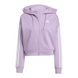 adidas Sportswear Sportsweatjacke 'Essentials' Damen Gr&ouml;&szlig;e M/L helllila / wei&szlig;