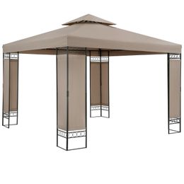Casaria Pavillon Lorca Taupe 3x3m UV-Schutz 50+