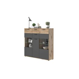 M&ouml;bel Kraft Highboard grau Ma&szlig;e (cm): B: 140 H: 134 T: 37.0 &raquo; M&ouml;bel Kraft