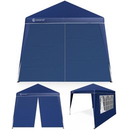 Casaria Faltpavillon Capri Blau 3x3m inkl 2 Seitenw&auml;nden UV-Schutz 50+
