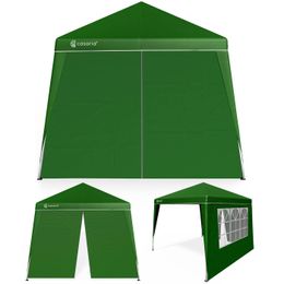 Casaria Faltpavillon Capri Gr&uuml;n 3x3m inkl 2 Seitenw&auml;nden UV-Schutz 50+