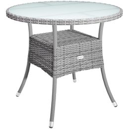 Casaria Polyrattan Tisch Grau &Oslash;80cm