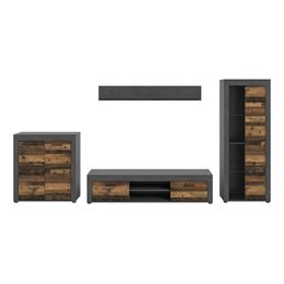 M&ouml;bel Kraft Wohnwand schwarz Ma&szlig;e (cm): B: 330 H: 159 T: 35.0 &raquo; M&ouml;bel Kraft