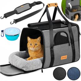 Cadoca Katzentransportbox Grau 44x34x31cm bis 20kg