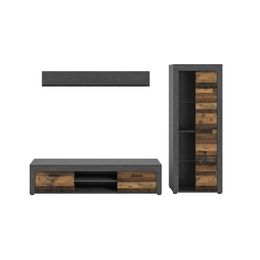 M&ouml;bel Kraft Wohnwand schwarz Ma&szlig;e (cm): B: 235 H: 159 T: 35.0 &raquo; M&ouml;bel Kraft