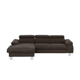 U.N.O uno Ecksofa aus Velours Micky braun Ma&szlig;e (cm): B: 166 H: 72 T: 244.0 &raquo; M&ouml;bel Kraft