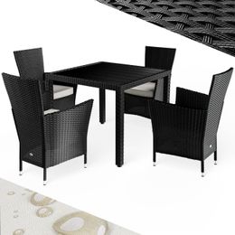 Casaria Polyrattan Garten-Sitzgruppe Riga 5-tlg Schwarz