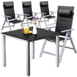 Casaria Garten-Sitzgruppe Bern Premium 5-tlg Silber Alu