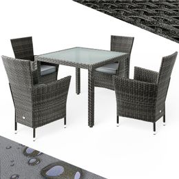 Casaria Polyrattan Garten-Sitzgruppe Bali 5-tlg Grau/Anthrazit