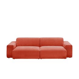 Gray & Jones Einzelsofa im Trendstoff Baltic Breeze rot Ma&szlig;e (cm): B: 196 H: 71 T: 101.0 &raquo; M&ouml;bel Kraft