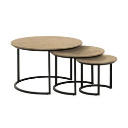 Primo Couchtisch 3er Set Dover holzfarben Ma&szlig;e (cm): H: 50,5 &Oslash;: 80.0 &raquo; M&ouml;bel Kraft