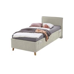 M&ouml;bel Kraft Polsterbett mit trendiger Kederumrahmung beige Ma&szlig;e (cm): B: 103 H: 90 &raquo; M&ouml;bel Kraft