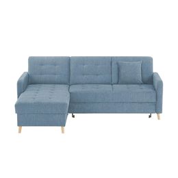 M&ouml;bel Kraft Ecksofa mit Schlaffunktion Venus blau Ma&szlig;e (cm): B: 222 H: 87 T: 162.0 &raquo; M&ouml;bel Kraft
