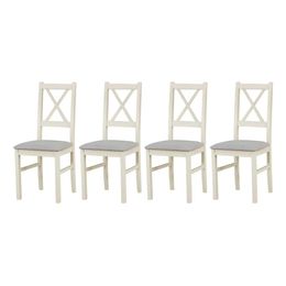 M&ouml;bel Kraft Esszimmerstuhl 4er-Set creme Ma&szlig;e (cm): B: 43 H: 94 &raquo; M&ouml;bel Kraft