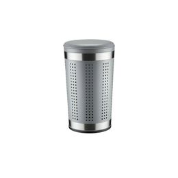 KHG Sitz-W&auml;schetonne "Henry" grau Metall,Kunstleder,MDF-Platte Ma&szlig;e (cm): H: 62 &Oslash;: 35.0 &raquo; M&ouml;bel Kraft