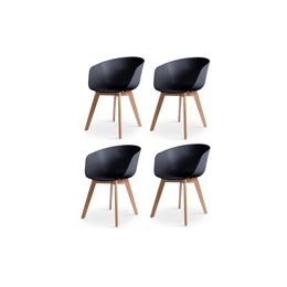 M&ouml;bel Kraft Stuhl 4er-Set schwarz Ma&szlig;e (cm): B: 55 H: 76 &raquo; M&ouml;bel Kraft