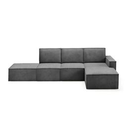 M&ouml;bel Kraft Ecksofa mit Pouf Orto grau Ma&szlig;e (cm): B: 329 H: 93 &raquo; M&ouml;bel Kraft