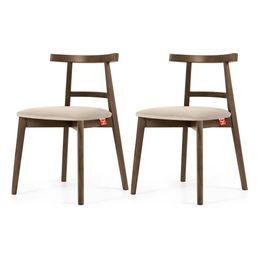 KONSIMO Holzstuhl 2er-Set creme Ma&szlig;e (cm): B: 47 H: 76 &raquo; M&ouml;bel Kraft