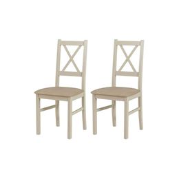 M&ouml;bel Kraft Esszimmerstuhl 2er-Set creme Ma&szlig;e (cm): B: 43 H: 94 &raquo; M&ouml;bel Kraft