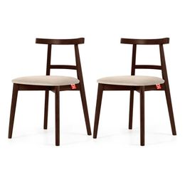 KONSIMO Holzstuhl 2er-Set creme Ma&szlig;e (cm): B: 47 H: 76 &raquo; M&ouml;bel Kraft