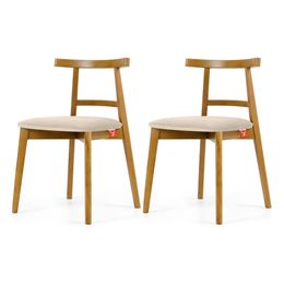 KONSIMO Holzstuhl 2er-Set creme Ma&szlig;e (cm): B: 47 H: 76 &raquo; M&ouml;bel Kraft
