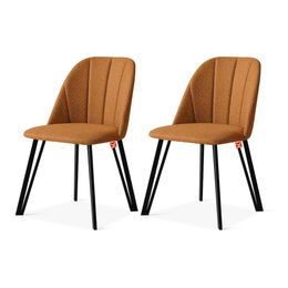 KONSIMO Polsterstuhl 2er-Set orange Ma&szlig;e (cm): B: 52 H: 85 &raquo; M&ouml;bel Kraft