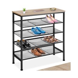 TecTake&reg; Schuhregal, Industrial Style, Ablage und 4 Gitterablagen, 75,5 x 30,5 x 85,5 cm