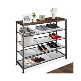 TecTake&reg; Schuhregal, Industrial Style, Ablage und 4 Gitterablagen, 100 x 30,5 x 93 cm