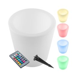 TecTake&reg; Leuchtzylinder, als Sektk&uuml;hler mit LED-Beleuchtung, 12 W, mit Fernbedienung und Leuchtmittel, 38 x 40 cm, inkl. Erdspie&szlig;