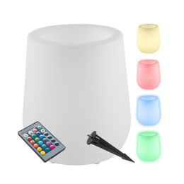 TecTake&reg; LED-Blumentopf, als Blumentopf mit LED-Beleuchtung, 12 W, samt Fernbedienung und Leuchtmittel, 38 x 44 cm, inkl. Erdspie&szlig; und 3 Standf&uuml;&szlig;e