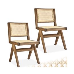 TecTake&reg; Holzstuhl, Boho-Stil, massives Holzgestell mit Lackierung, 48,5 x 53,5 x 83 cm, Belastbarkeit 120 kg