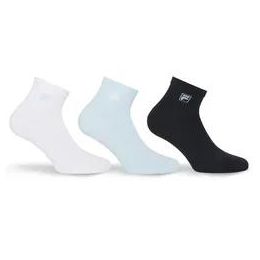 Kurzsocken Fila "UNISEX QUARTER PLAIN SOCKS", Herren, Gr. 35-38, blau (sky), Baumwollmischung, unifarben, normal, Socken, mit eingestrickem Logo