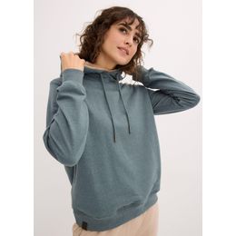 bonprix Kapuzensweatshirt aus Baumwoll-Mix und Teddy-Futter, gr&uuml;n, Gr.44/46 (L), Warmes Kapuzensweatshirt mit Teddy-Futter, 60% Baumwolle