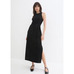 bonprix Maxikleid aus Baumwolle, schwarz, Gr.48/50 (XL), Bequemes Sommerkleid aus reiner Baumwolle, 100% Baumwolle