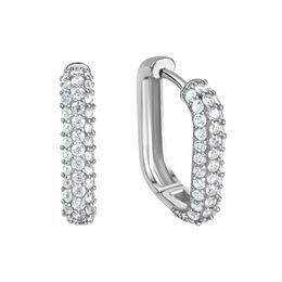 Paar Creolen Vivance "925/- Sterling Silber rhodiniert Zirkonia", wei&szlig; (wei&szlig;, wei&szlig;), Ohrringe, Damen, one-size, Silber 925 (Sterlingsilber)