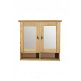 Badezimmerspiegelschrank Home Affaire "Rauna", natur, B:64cm H:60cm T:23cm, Massivholz, Schr&auml;nke, aus massiver Kiefer, Breite 64 cm, mit Spiegel, made in EU